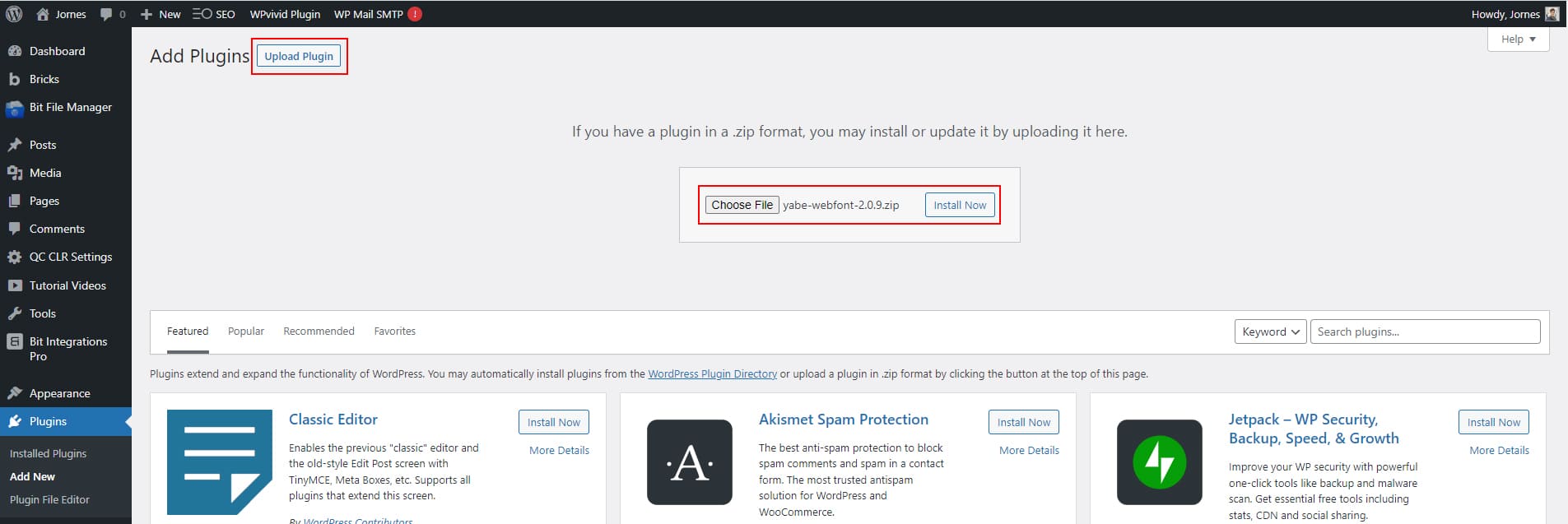 How to use Yabe Webfont in Bricks Builder - Jornes